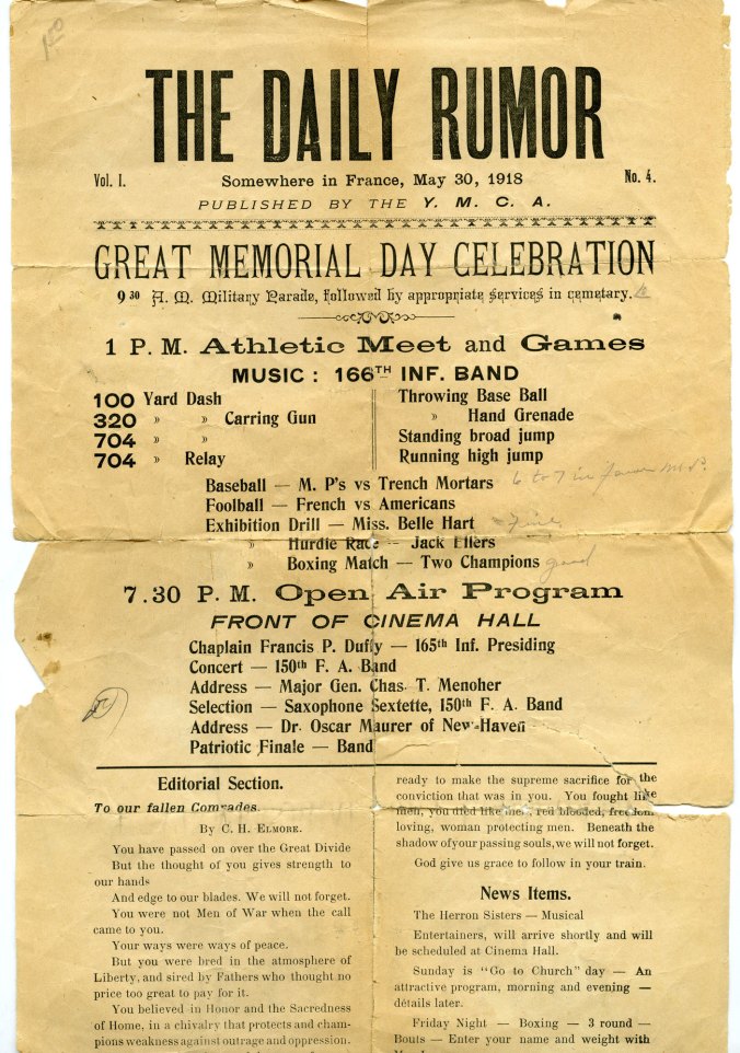 Rare WWI Broadside Poster – 42nd Division Athletic Meet – Sgt. Duffy ...