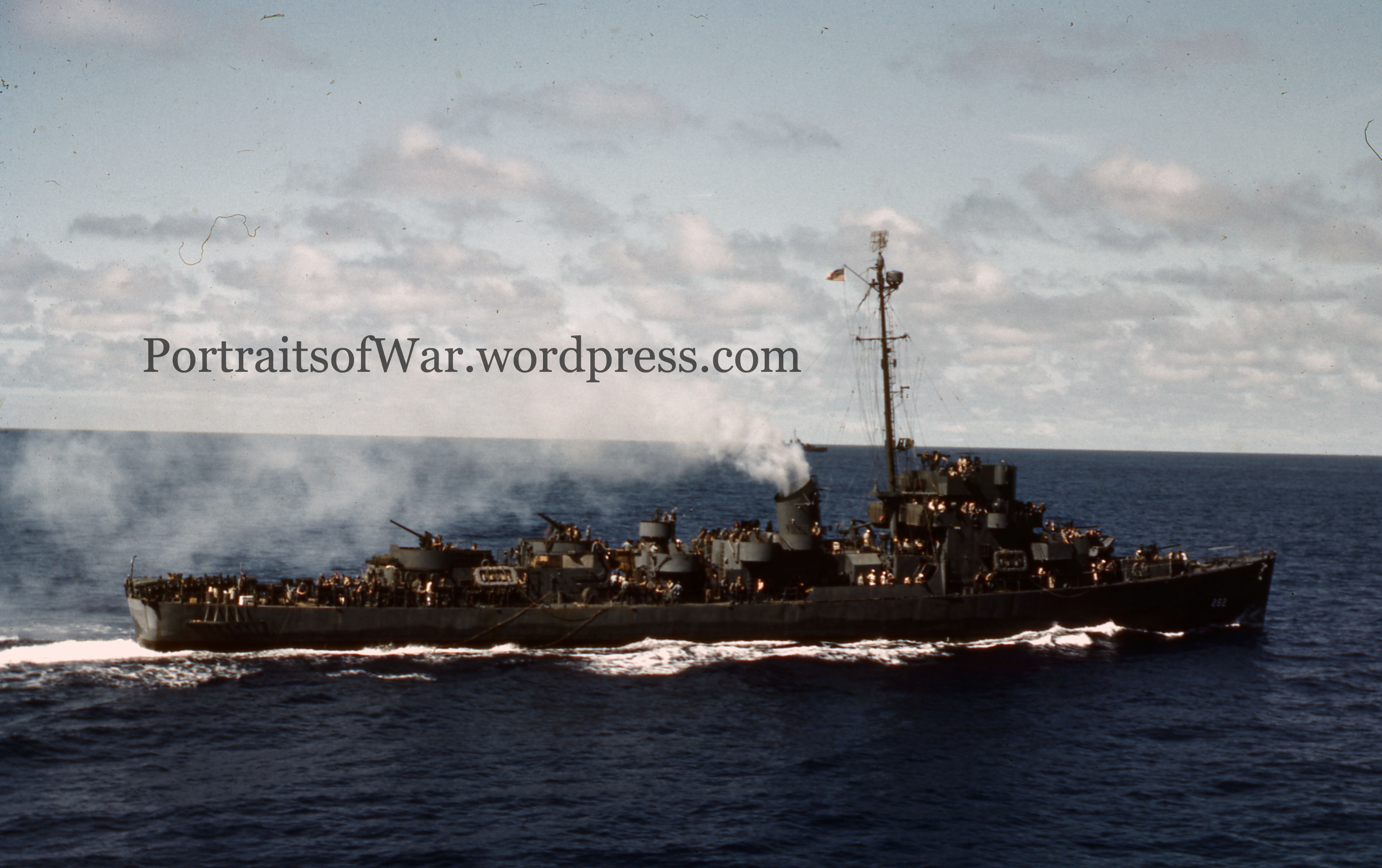 WWII Kodachrome Color Slide – USS Canfield DE-262 Escort Destroyer at ...